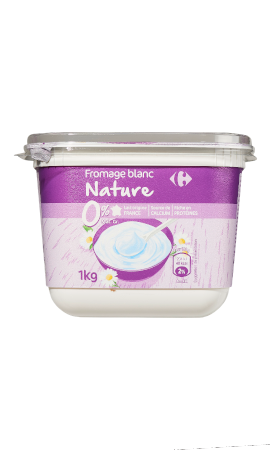 Fromage blanc nature 0% 1kg Contenu